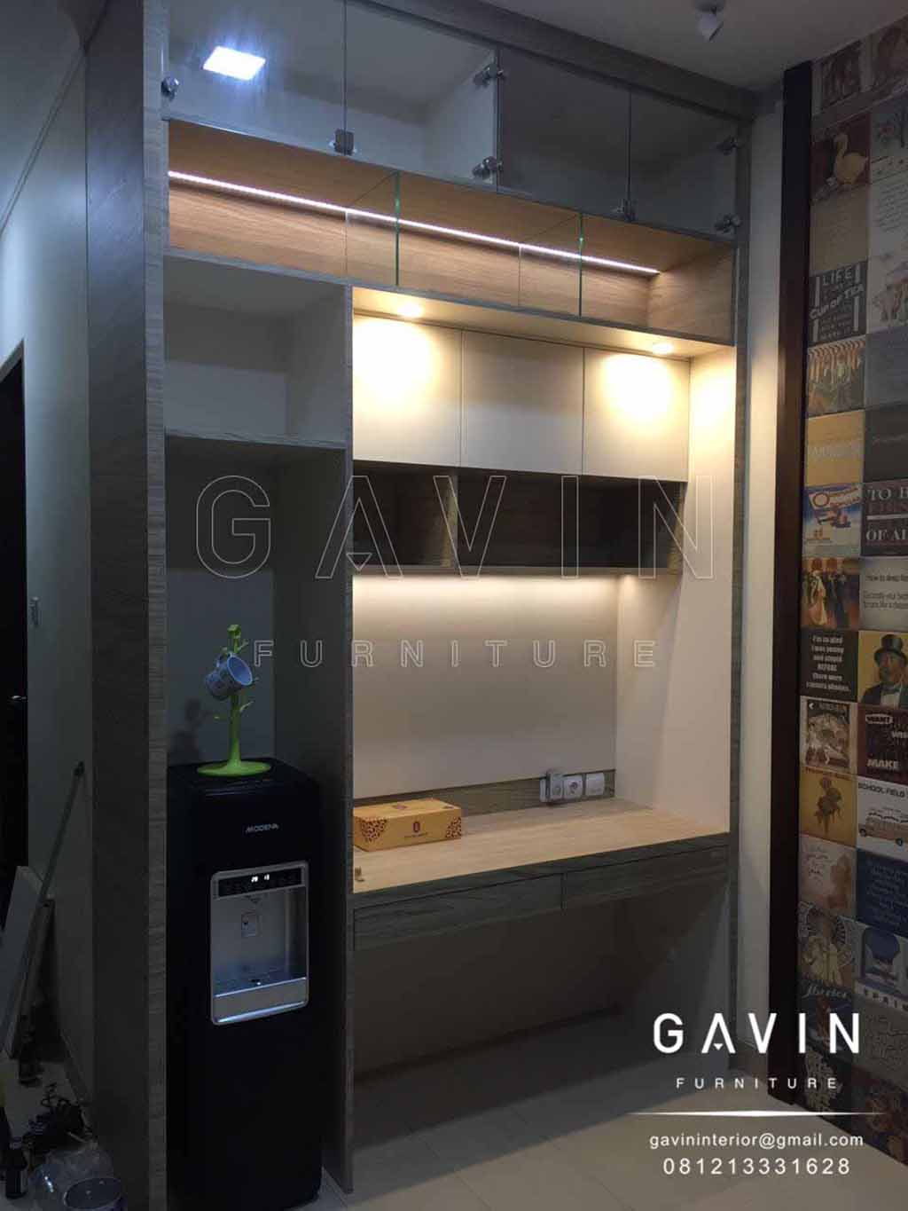 meja kerja dan lemari design minimalis finishing hpl Q2278 - Gavin Interior