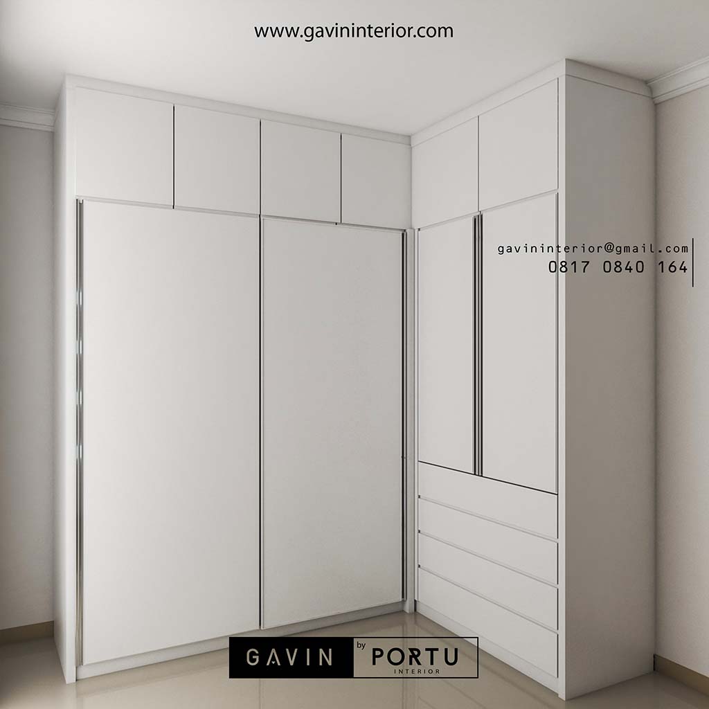 model lemari sliding finishing hpl - Gavin Interior
